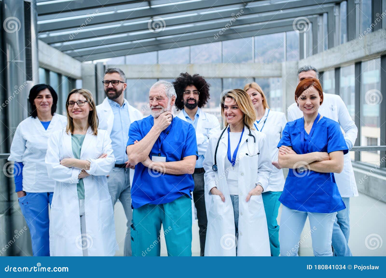 Group of Doctors Standing on Conference, Portrait of Medical Team ...