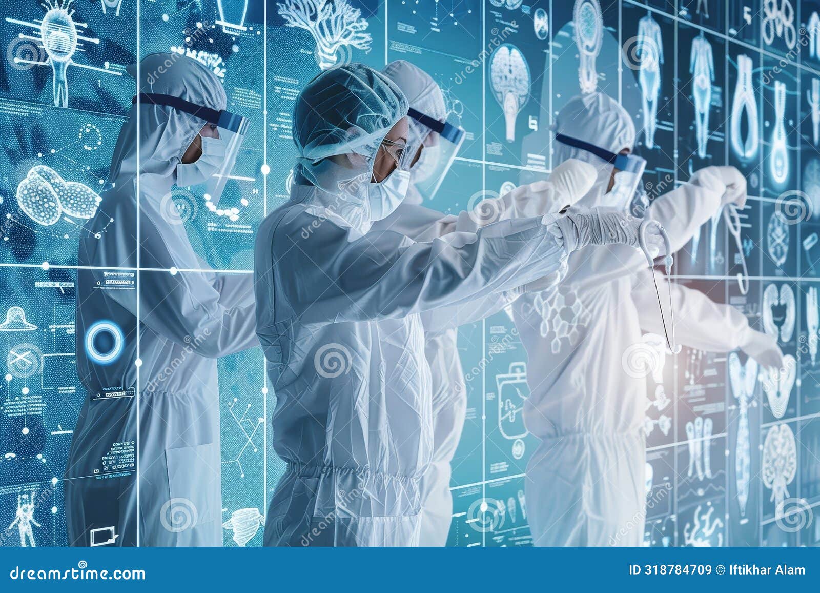 Group of Doctors Standing in Front of Wall, Create a Visualization of ...