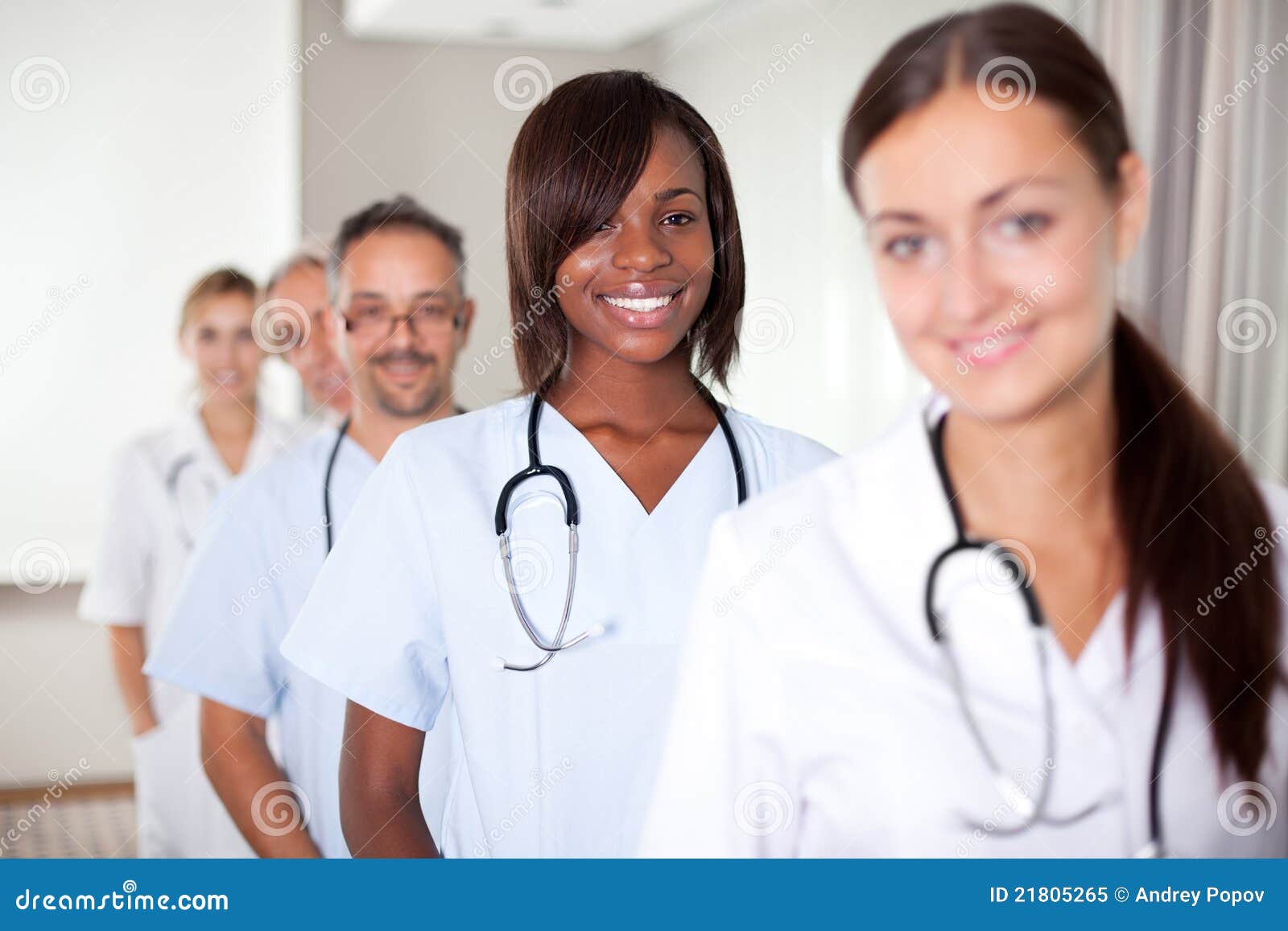 Group of Doctors Standing at a Hospital in a Row Stock Image - Image of ...