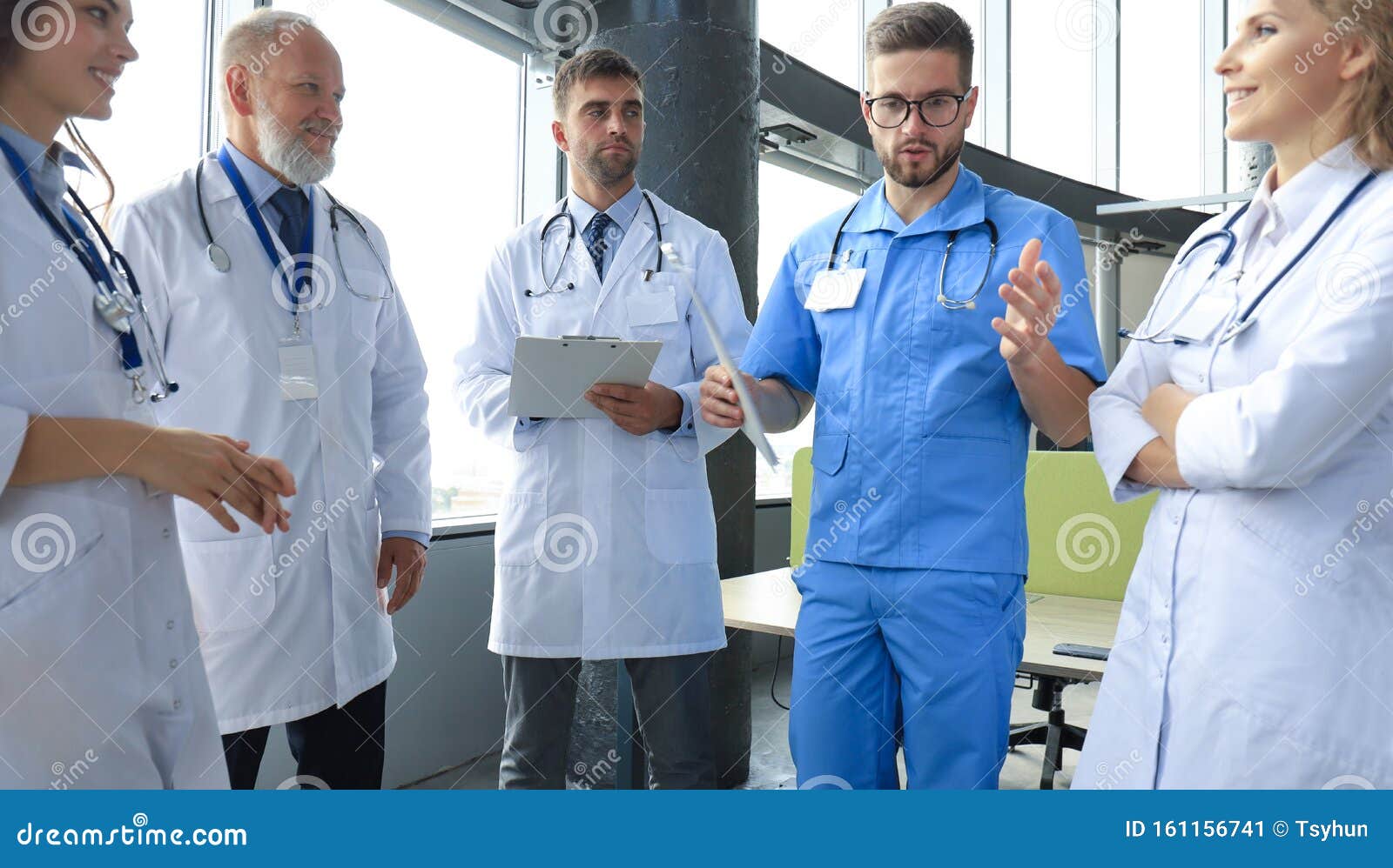 Group of Doctors Standing at the Medical Office Stock Image - Image of ...