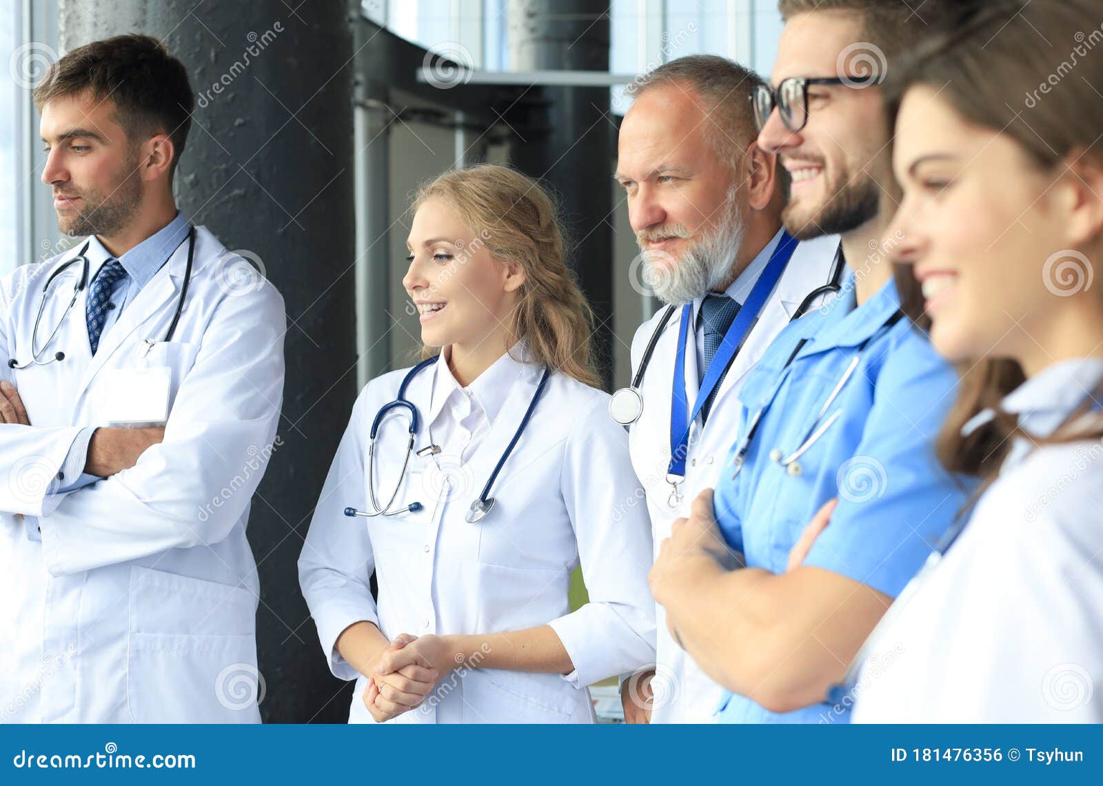 Group of Doctors Standing at the Medical Office Stock Photo - Image of ...