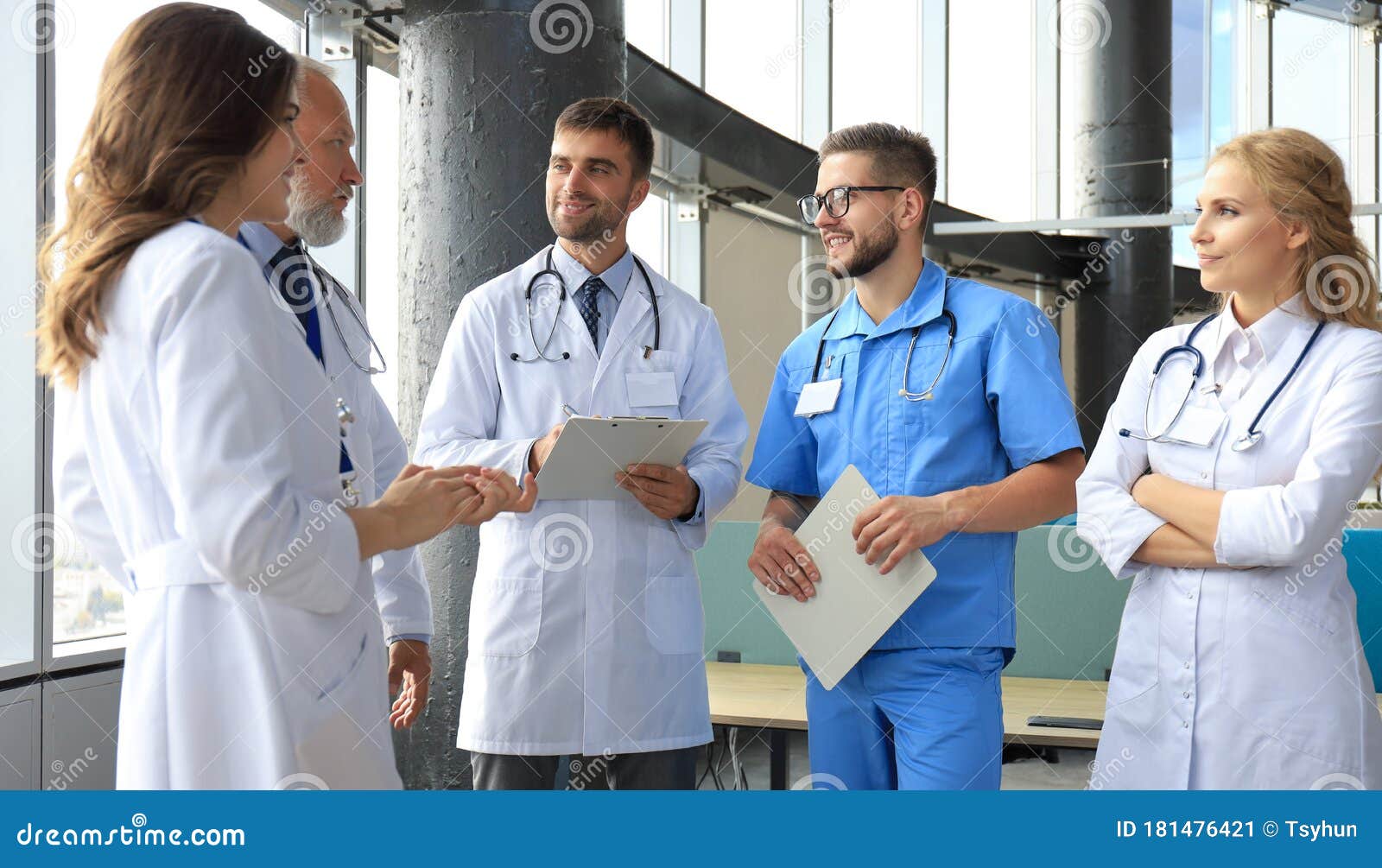 Group of Doctors Standing at the Medical Office Stock Image - Image of ...