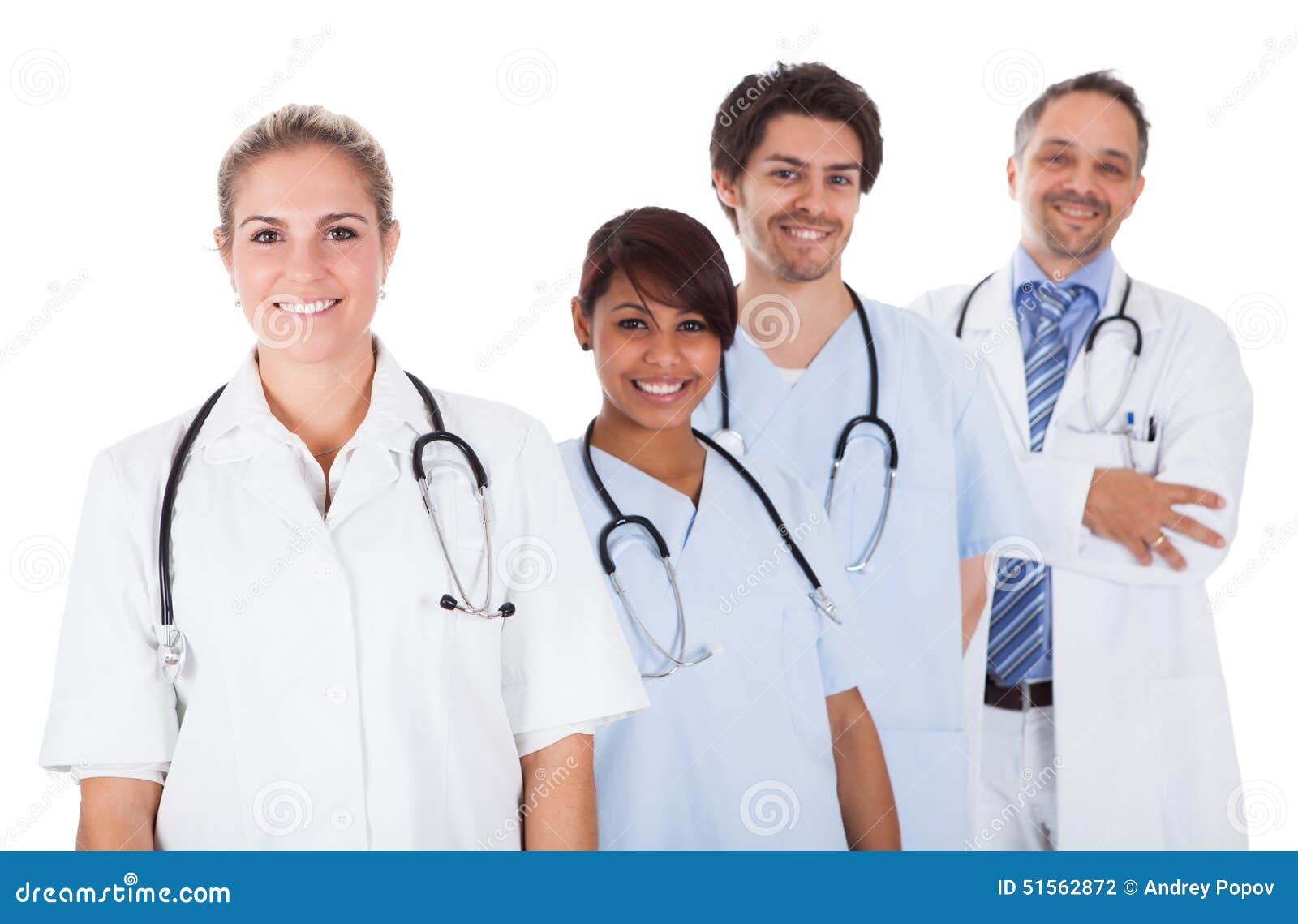 Group of Doctors Standing Together Over White Stock Photo - Image of ...