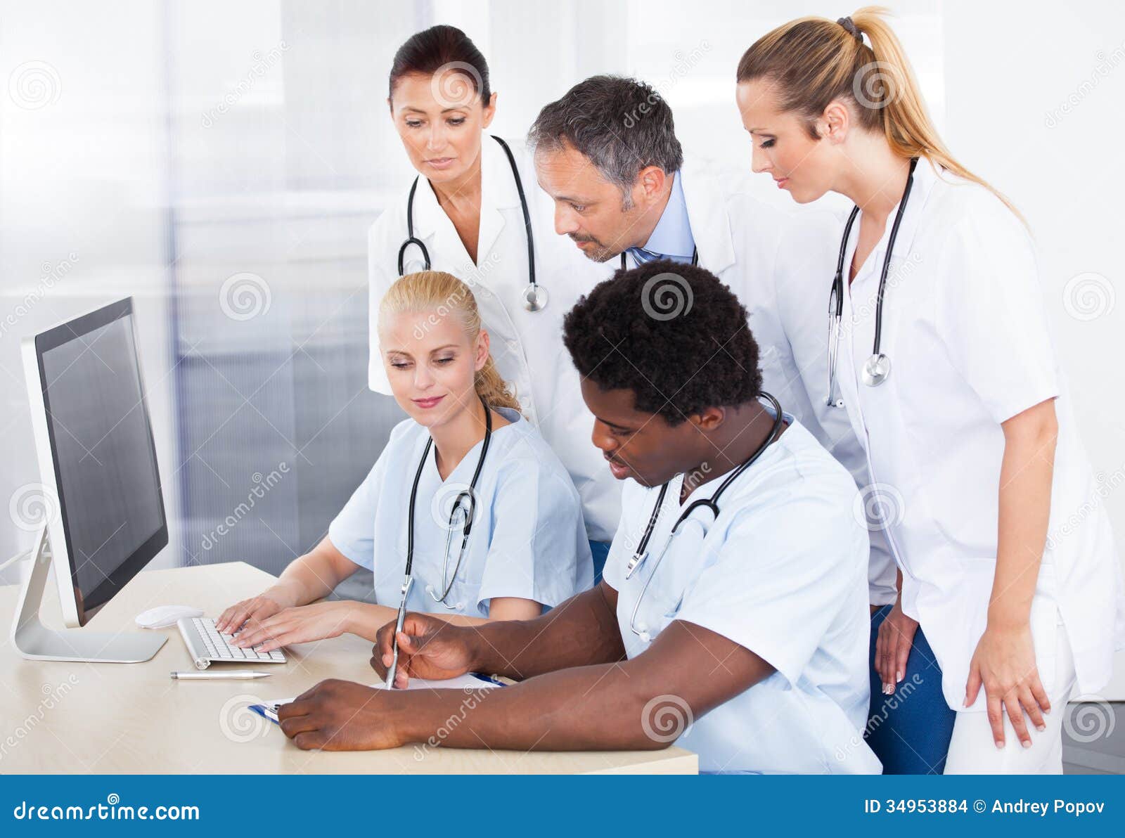 Group of Doctors Working Together Stock Photo - Image of cheer, male ...