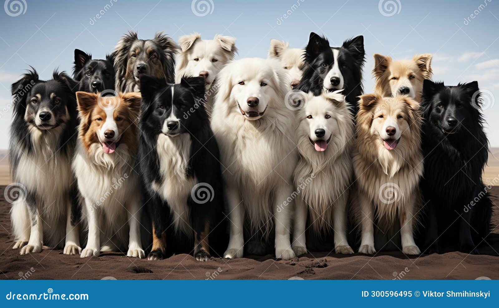 Group Dog Portrait for Animal Day Stock Illustration - Illustration of ...