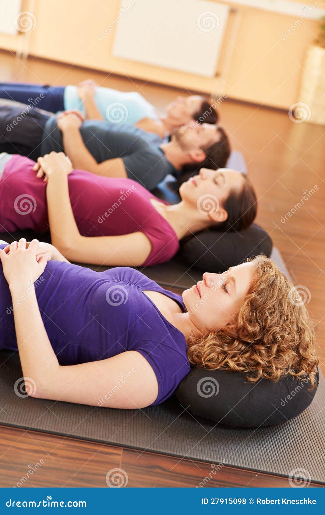 Group Doing Relaxation Exercises Stock Photo - Image of gymnastics ...