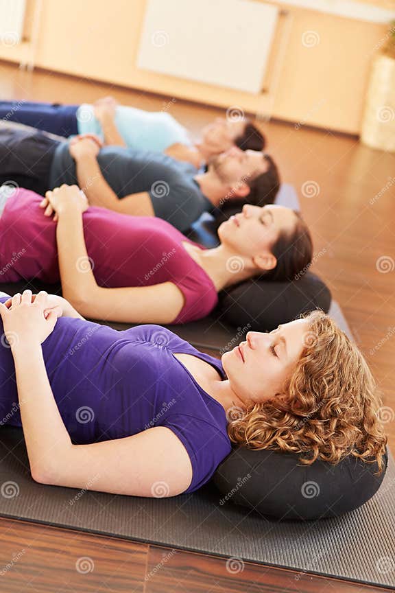 Group Doing Relaxation Exercises Stock Photo - Image of gymnastics ...