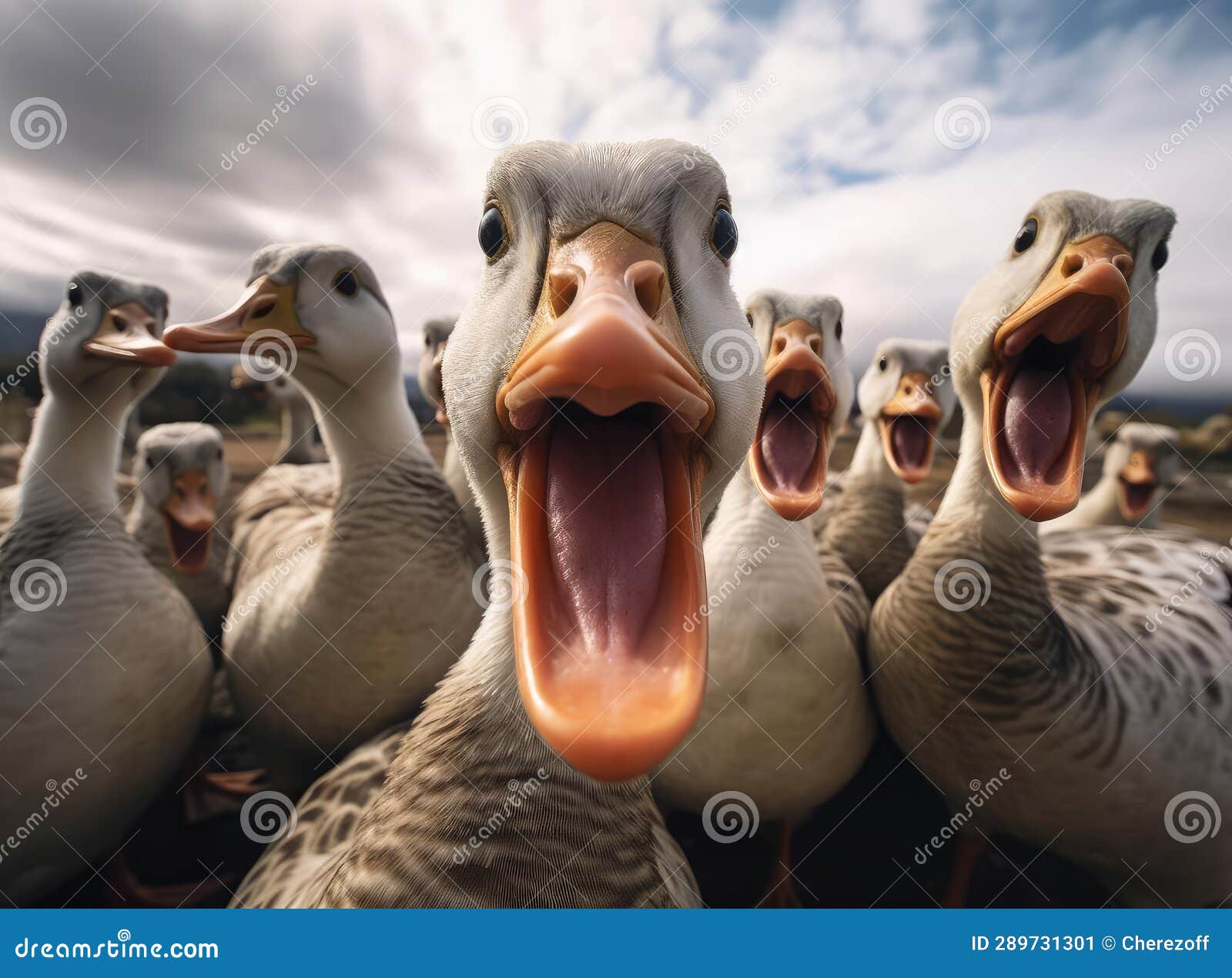 A group of domestic geese stock image. Image of domestic - 289731301