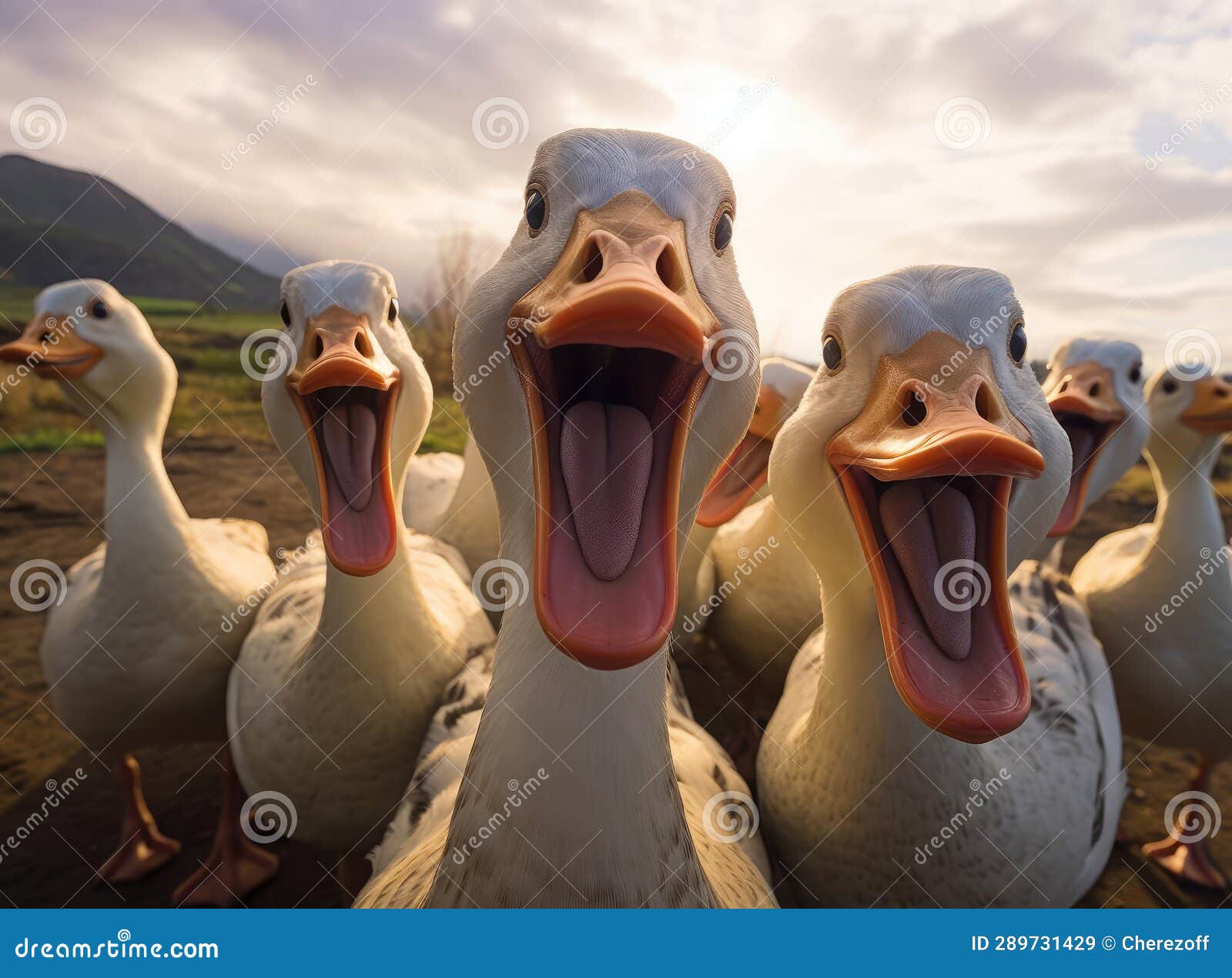 A group of domestic geese stock image. Image of wildlife - 289731429