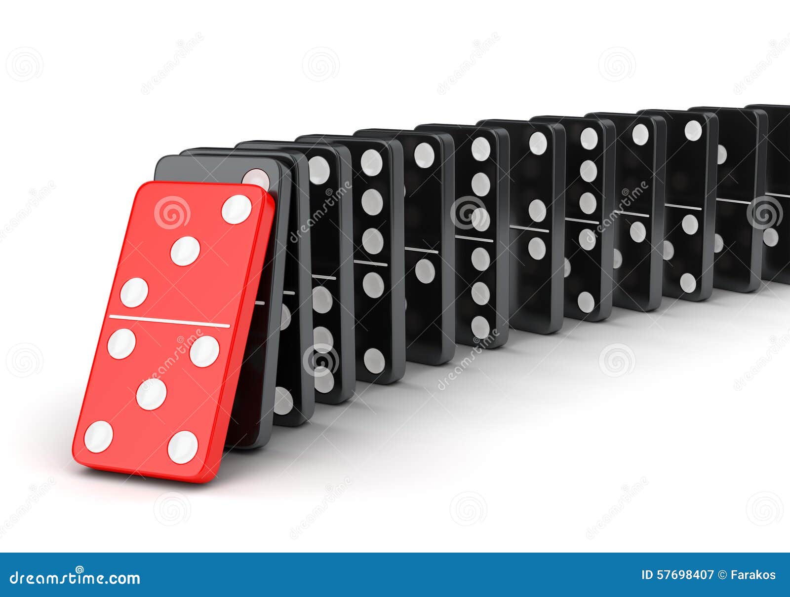 Group Of Dominoes In A Row Stock Illustration - Image: 57698407