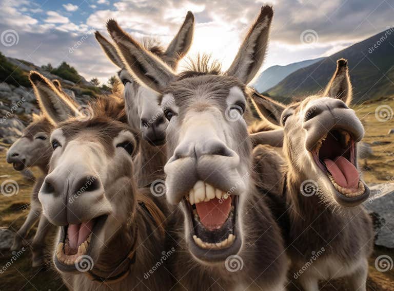 A group of donkeys stock image. Image of horizontal - 290037739