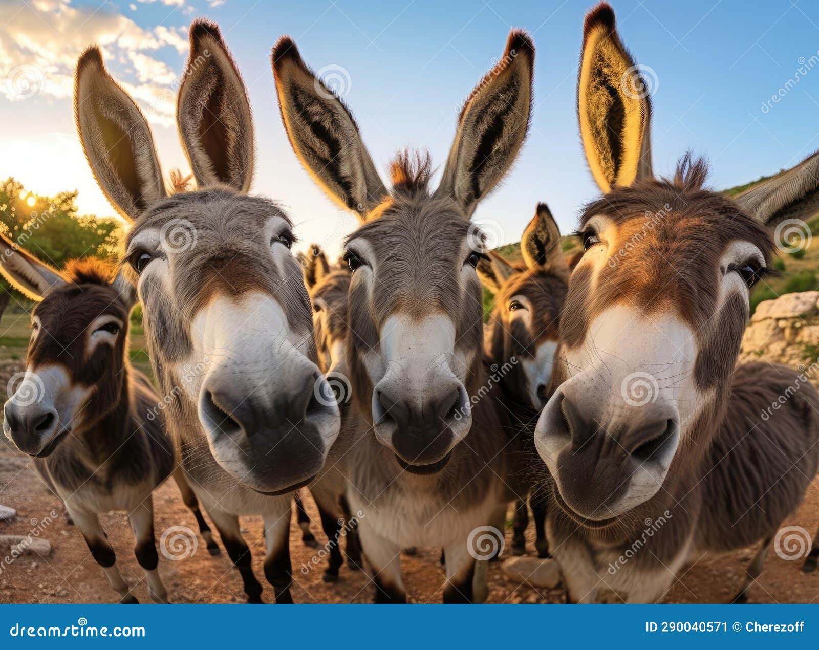 A group of donkeys stock image. Image of generated, farming - 290040571