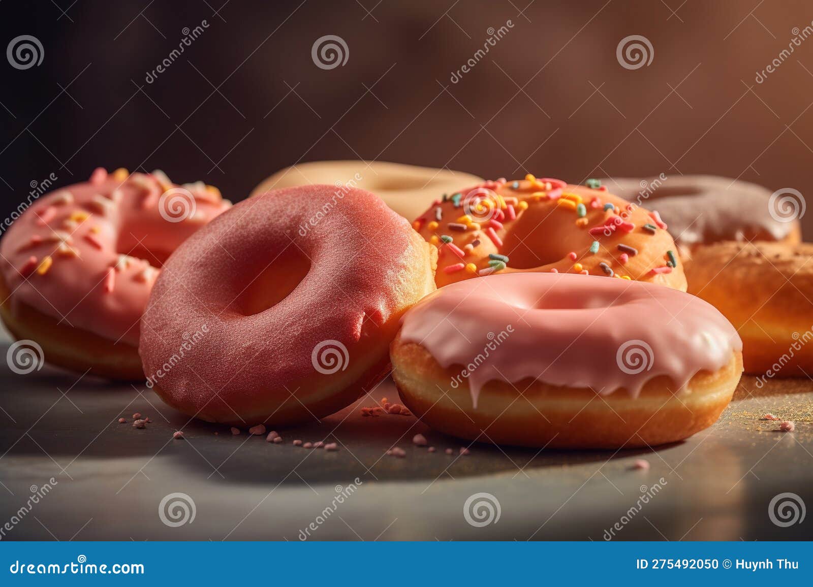 Group of Donuts on Pastel Background, Shot Using a Leica Camera, Soft ...