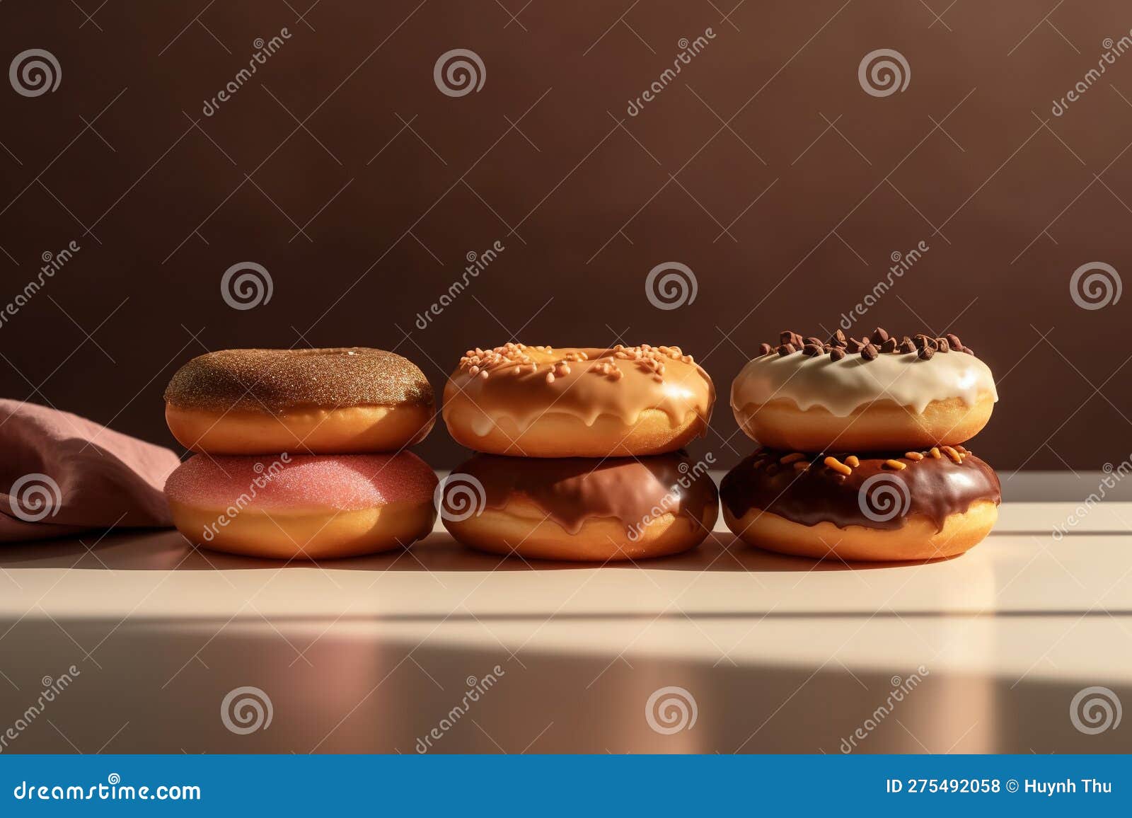 Group of Donuts on Pastel Background, Shot Using a Leica Camera, Soft ...