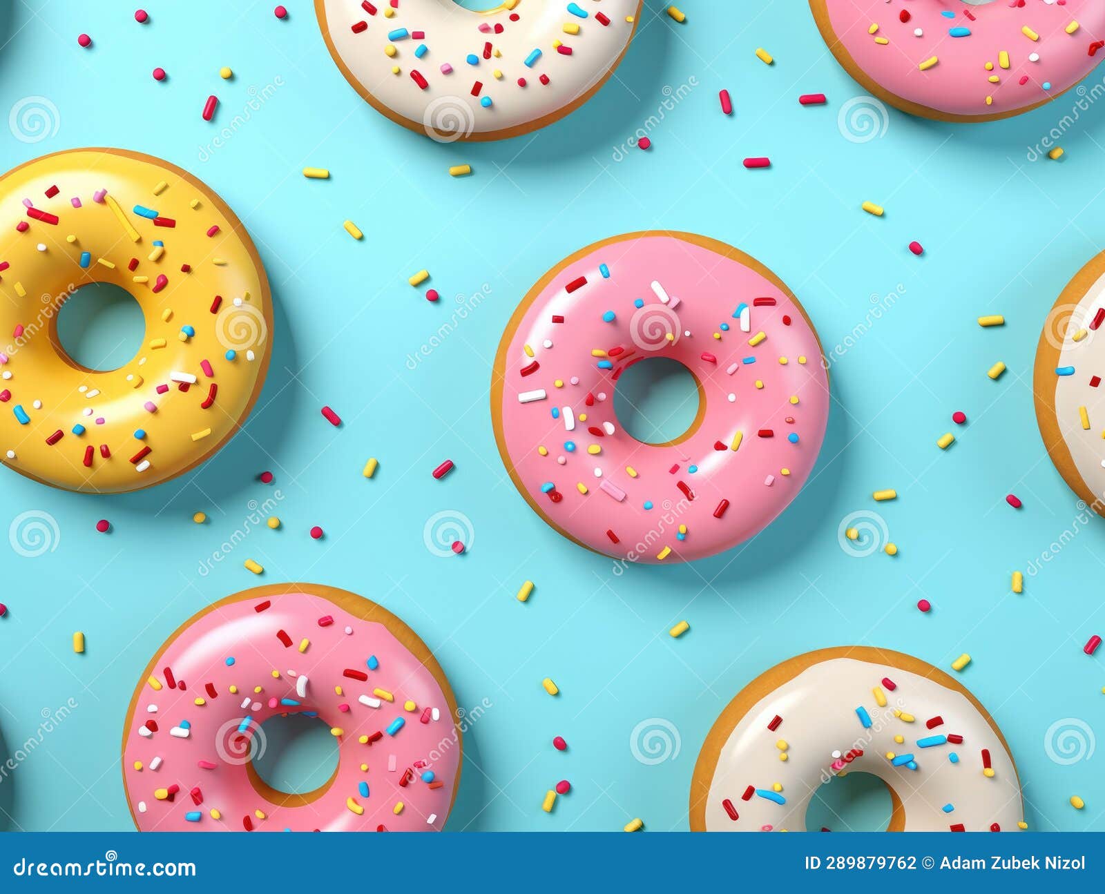 A Group of Donuts with Sprinkles Stock Illustration - Illustration of ...