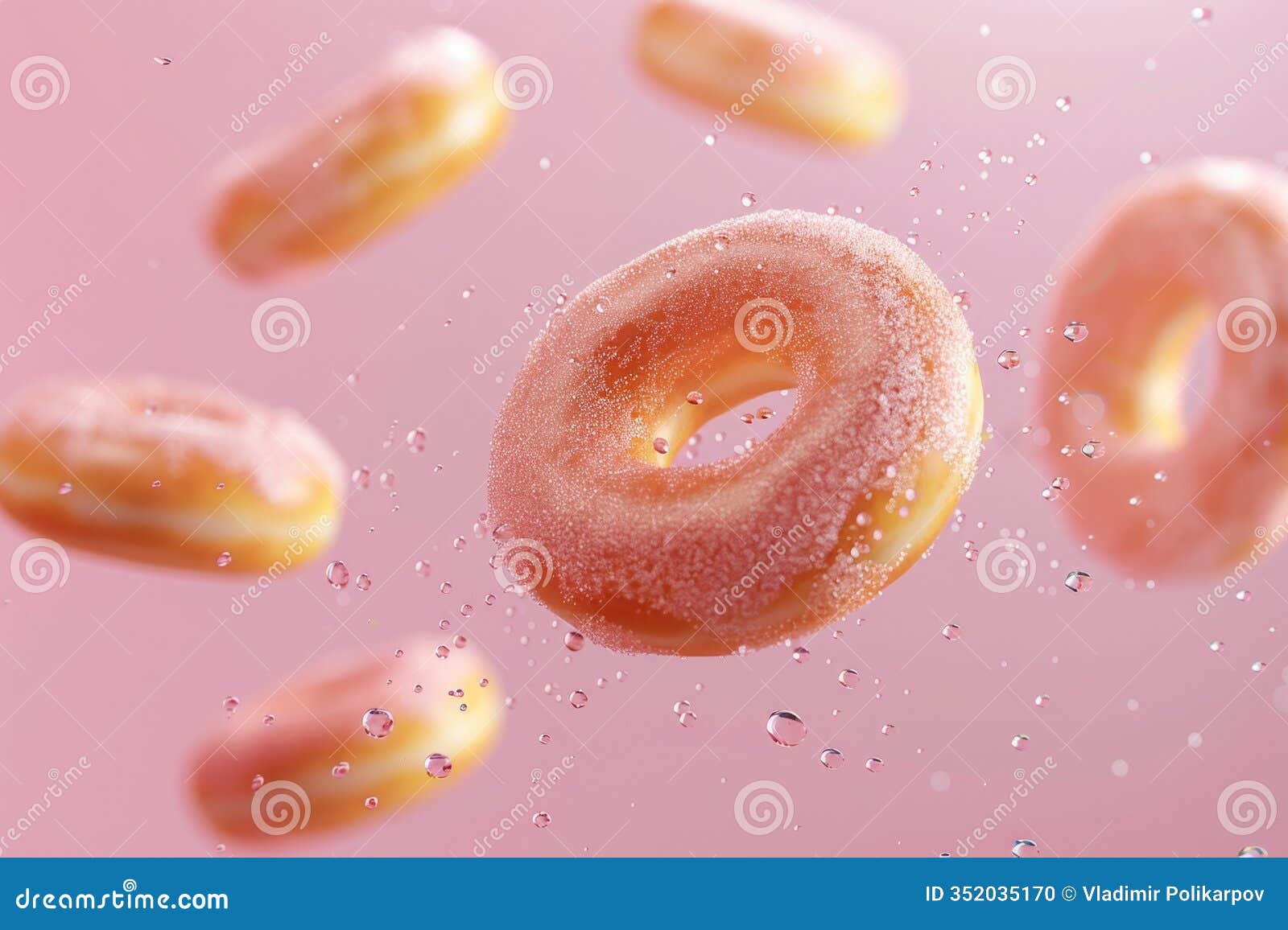 A Group of Doughnuts Floating in the Air. Perfect for Food Concepts ...