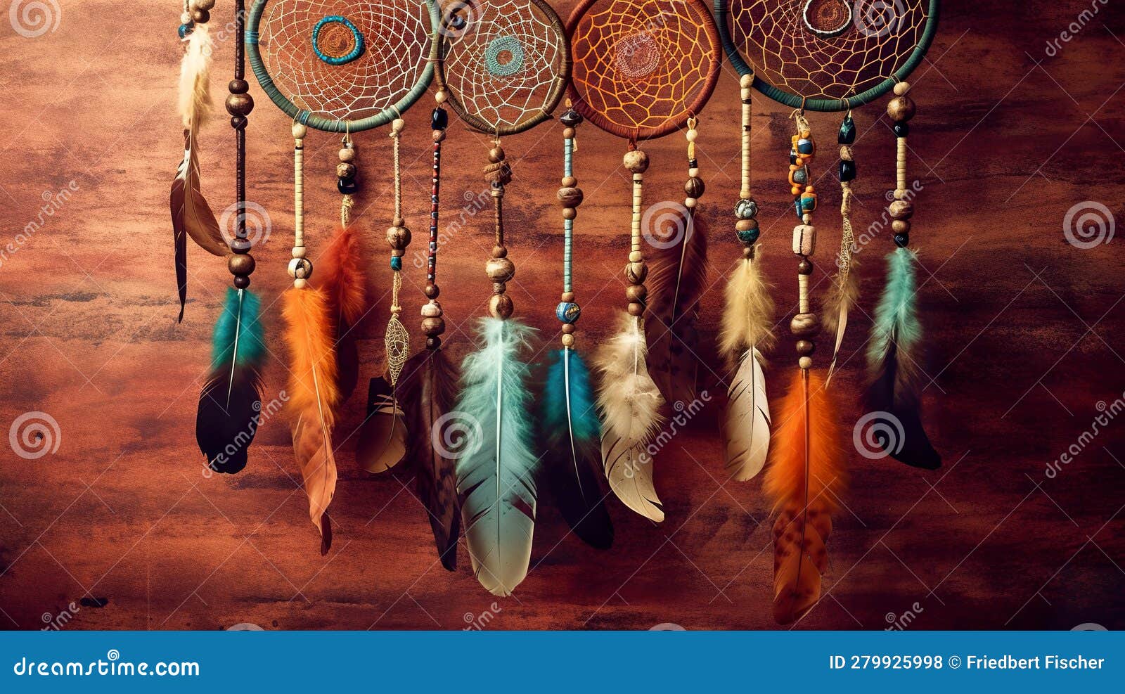A Group of Dream Catchers Hanging on a Wall. Generative AI Image. Stock ...
