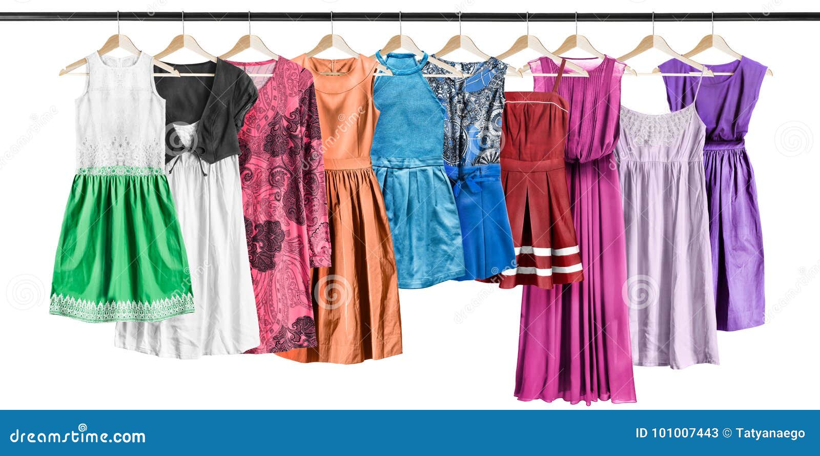 Dresses on clothes racks stock image. Image of background - 101007443