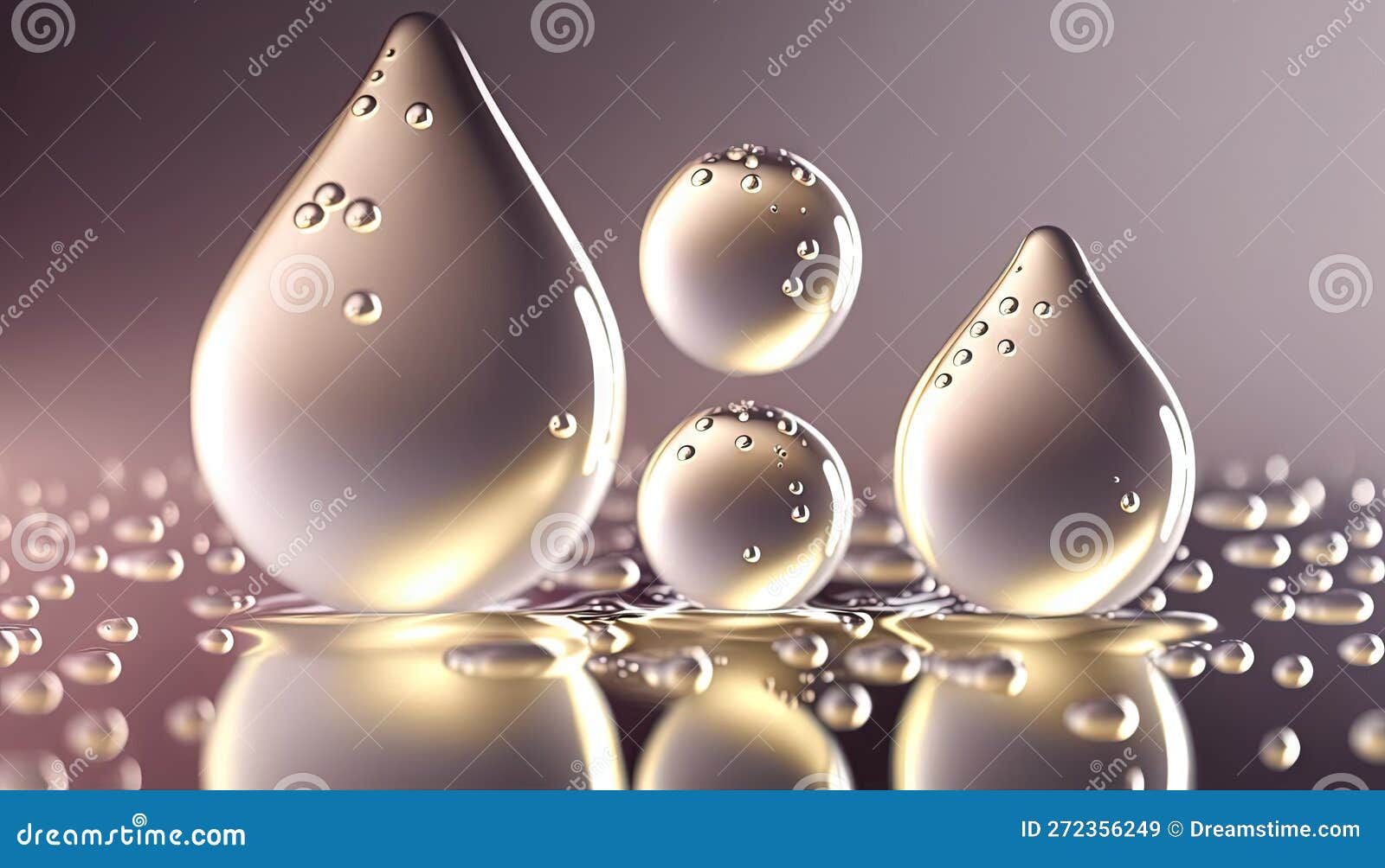 A Group of Drops of Water on a Surface of Water Stock Illustration ...