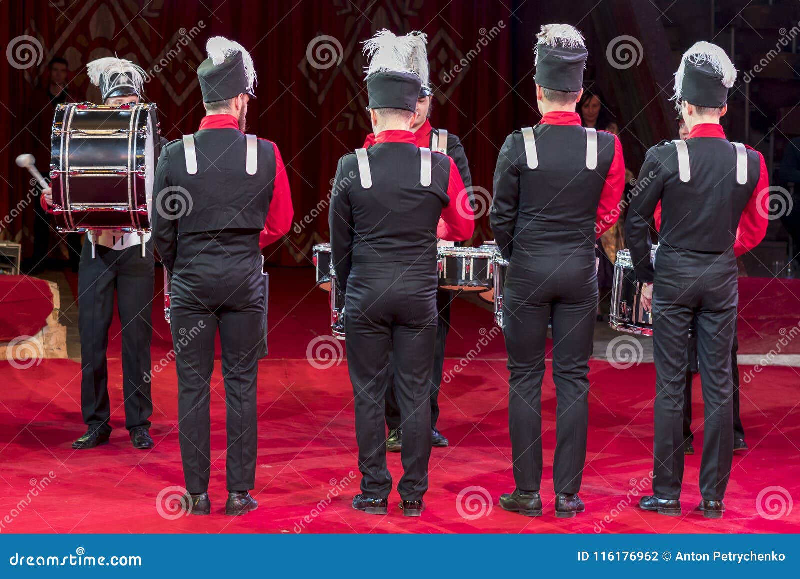 A Group of Drummers Perform at a Concert. Drummers in the Circus Arena ...