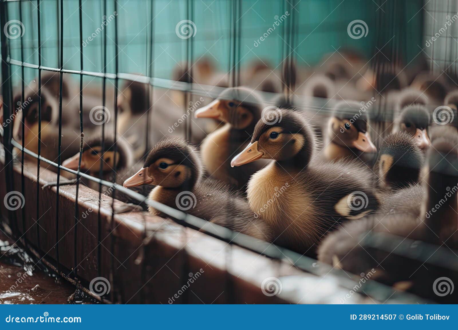 A group of ducks in a cage stock image. Image of feather - 289214507