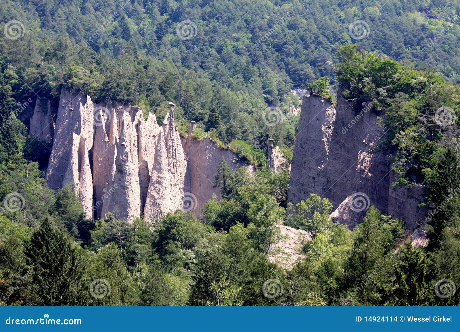 Group of Earth Pyramids in the Italian Dolomites Stock Photo - Image of ...
