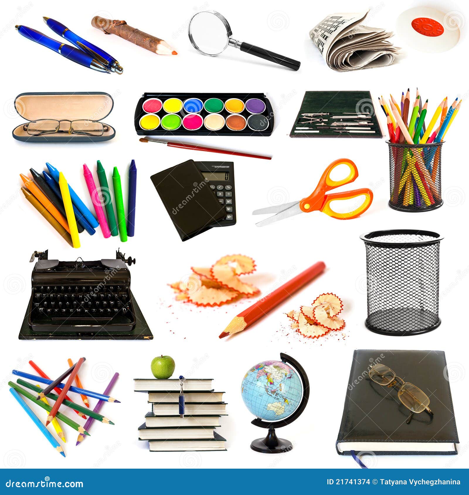 Group of Education Theme Objects Stock Photo - Image of glasses ...