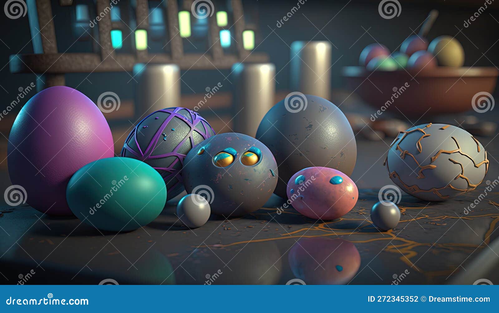 A Group of Eggs Sitting on Top of a Table Next To Each Other Stock ...