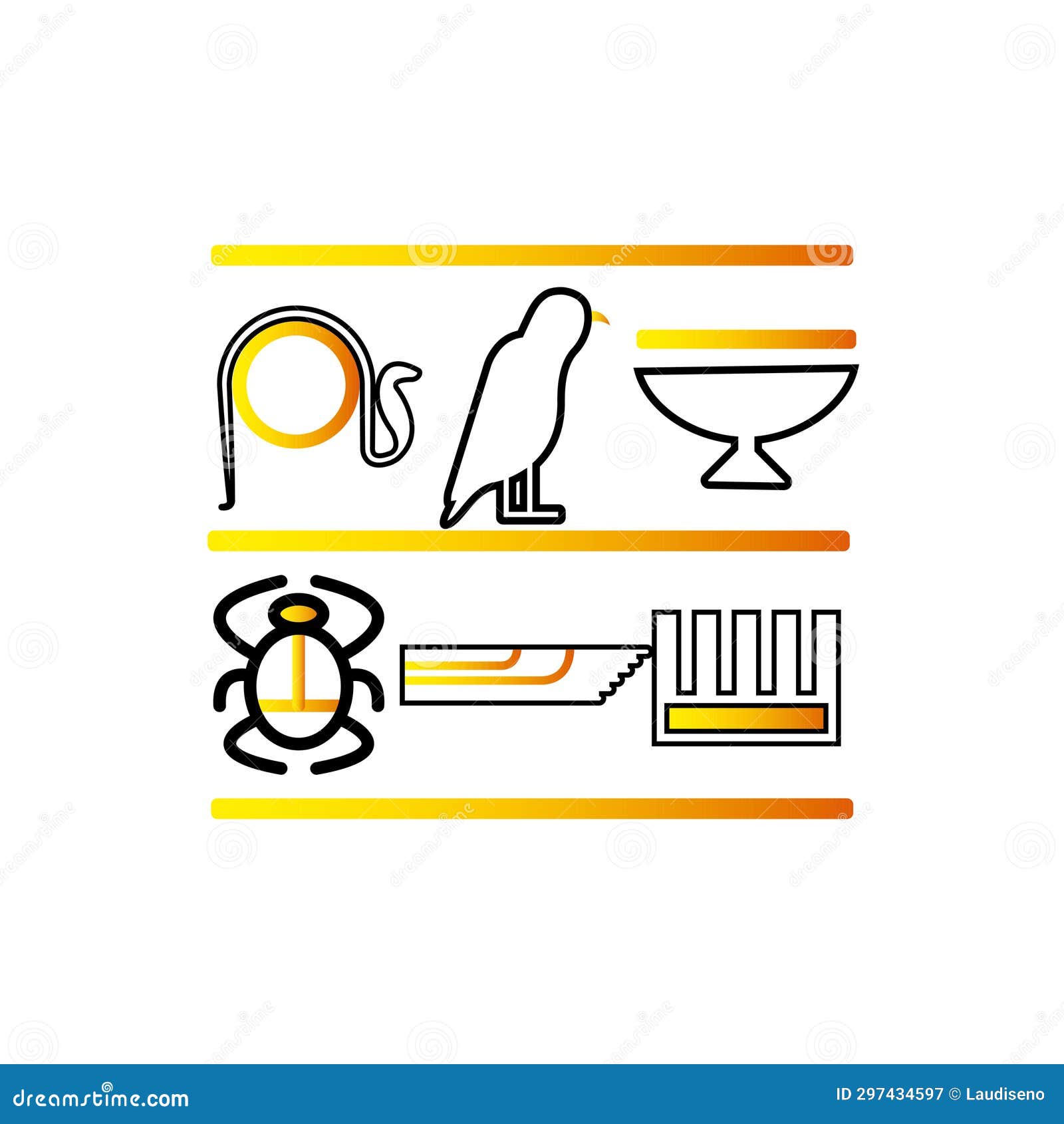 Group of Egypt Hieroglyphs Icons Vector Stock Vector - Illustration of horus, symbol: 297434597