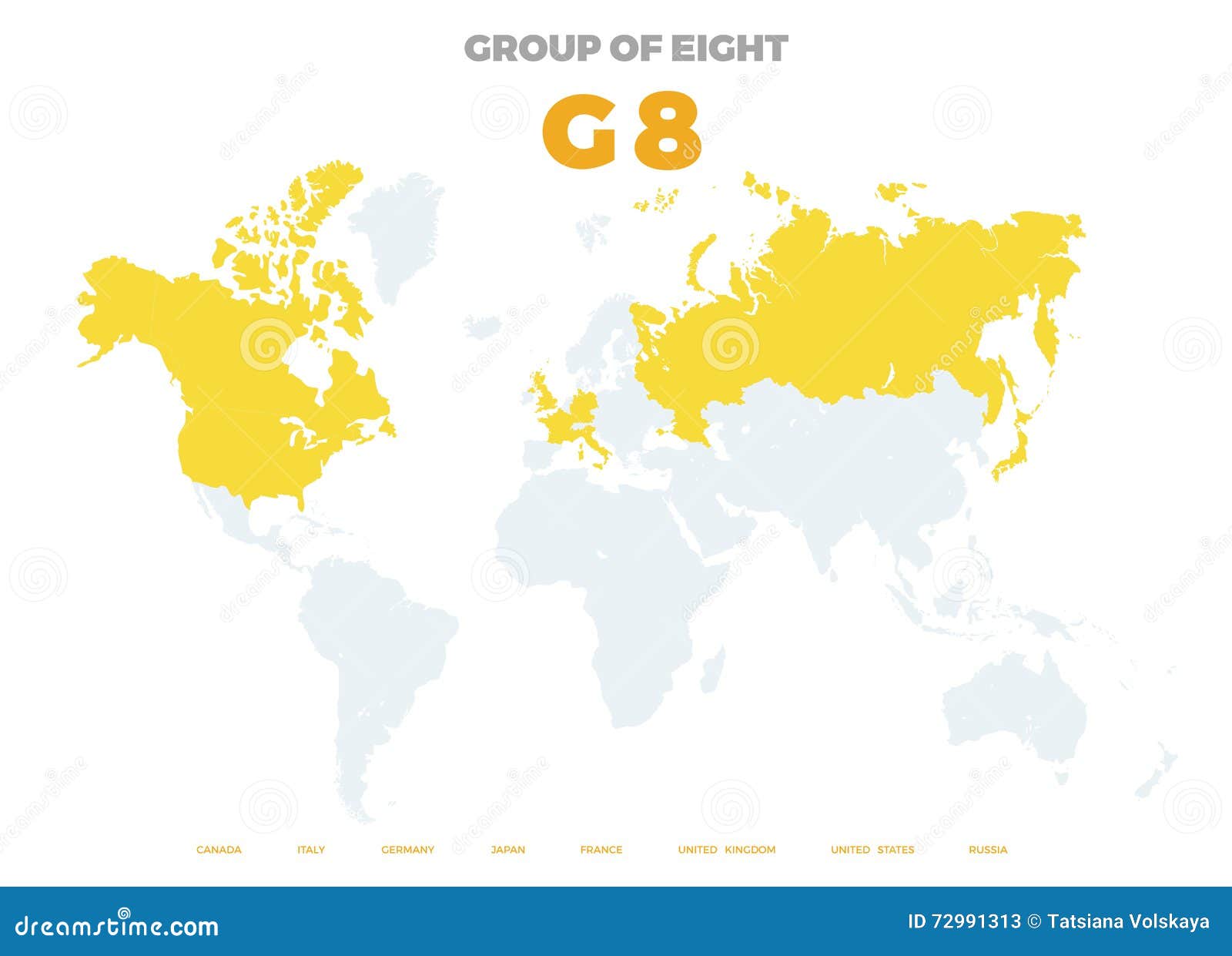 G8, Group Of Eight, Infographic And Map Vector Illustration ...