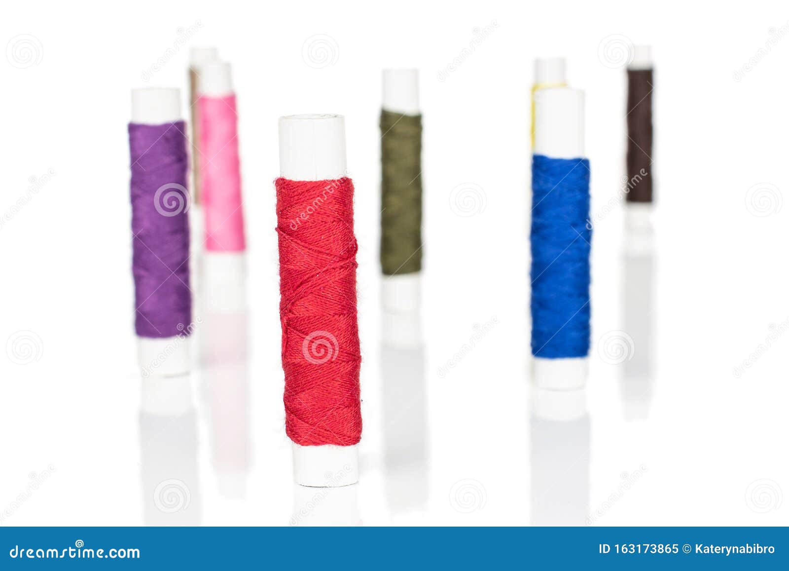Sewing Thread Spool Isolated on White Stock Image - Image of pink, dyed ...