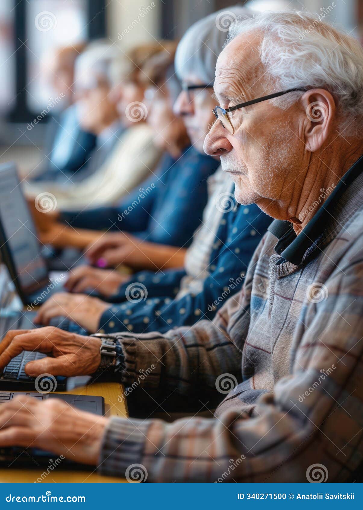 A Group of Elderly Individuals Engages in a Computer Course, Improving ...