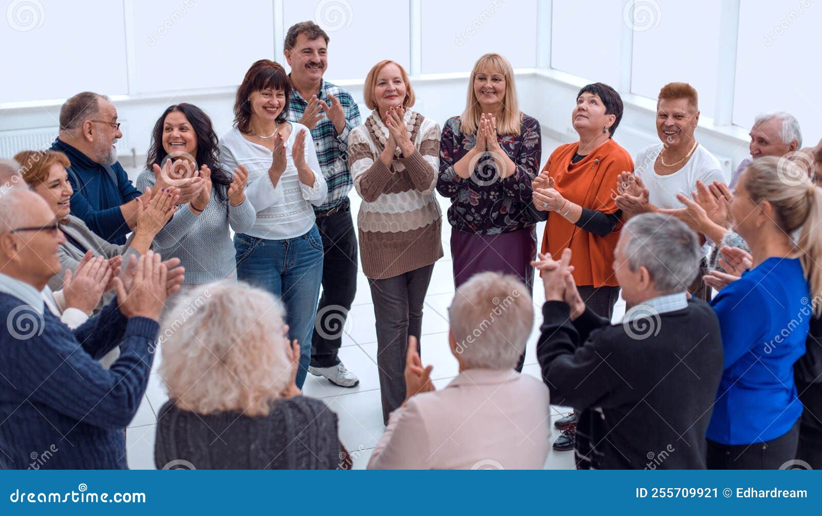 A Group of Elderly People Clap Their Hands Stock Image - Image of ...