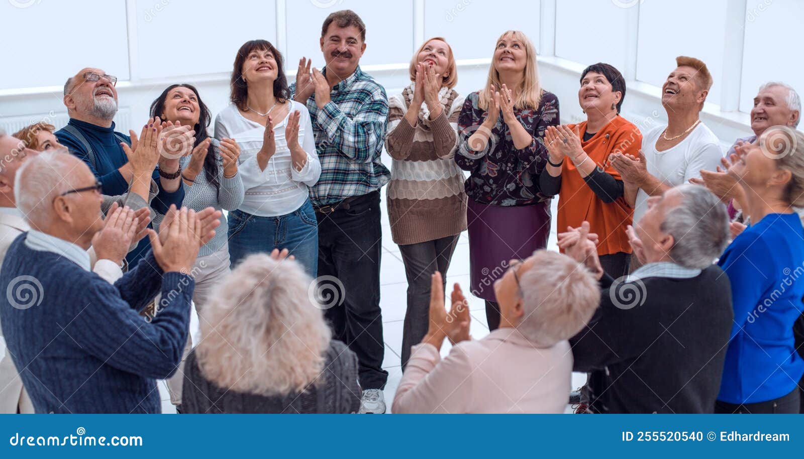 A Group of Elderly People Clap Their Hands Stock Photo - Image of ...