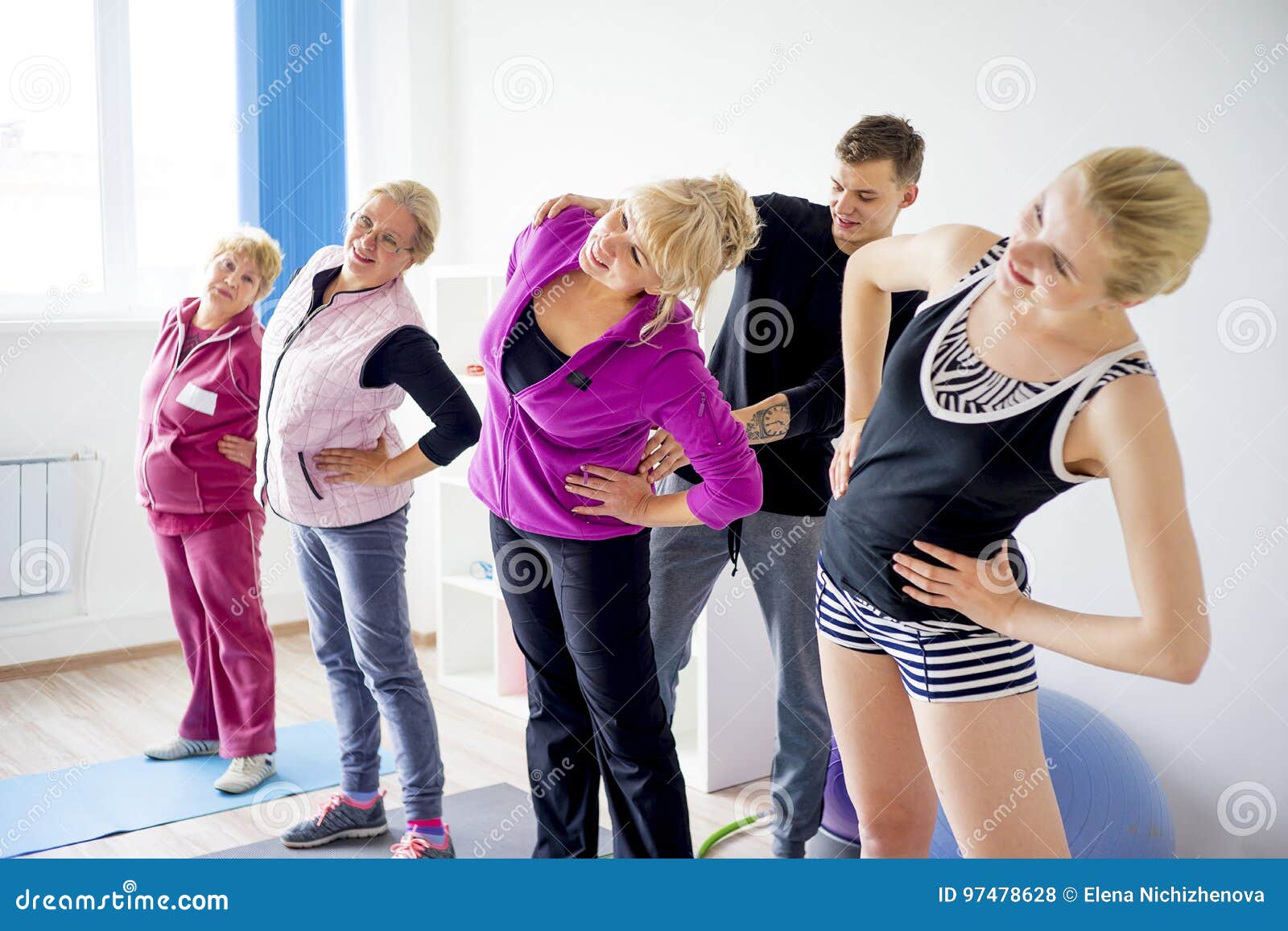 Group of Elderly People Doing Exercises Stock Photo - Image of exercise ...
