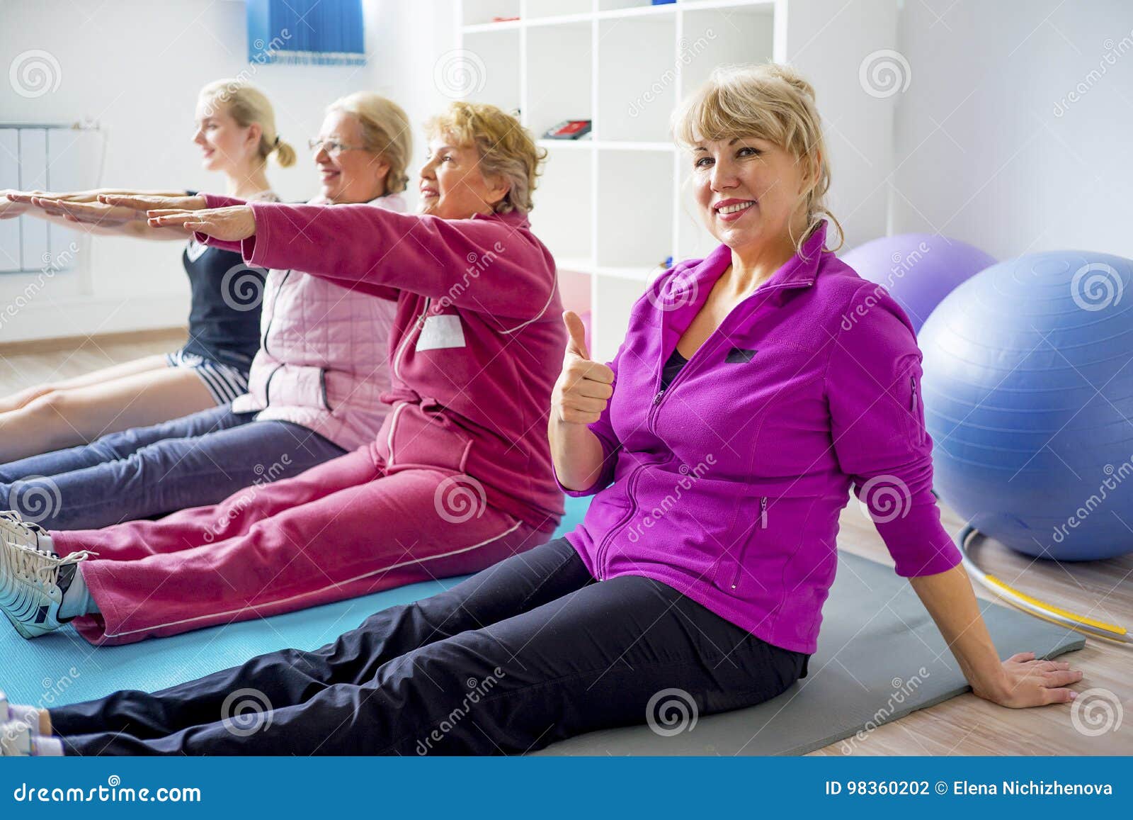 Group of Elderly People Doing Exercises Stock Photo - Image of senior ...