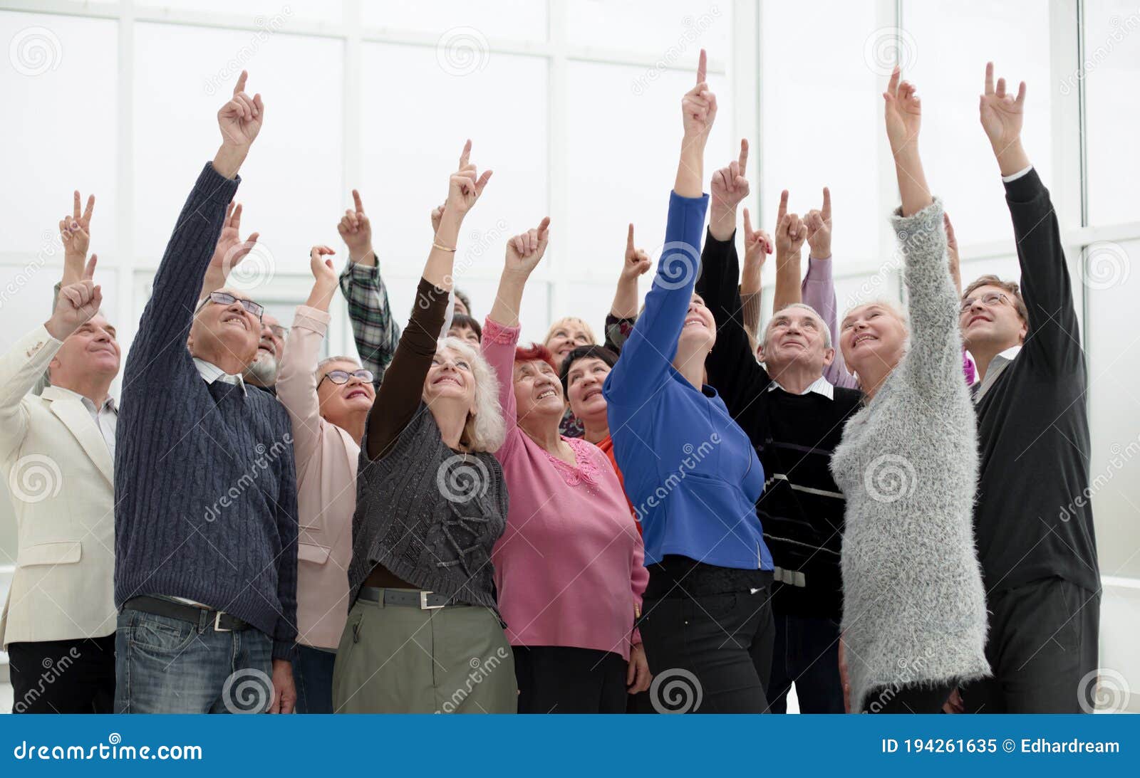 A Group of Elderly People are Reaching Up Stock Image - Image of elder ...