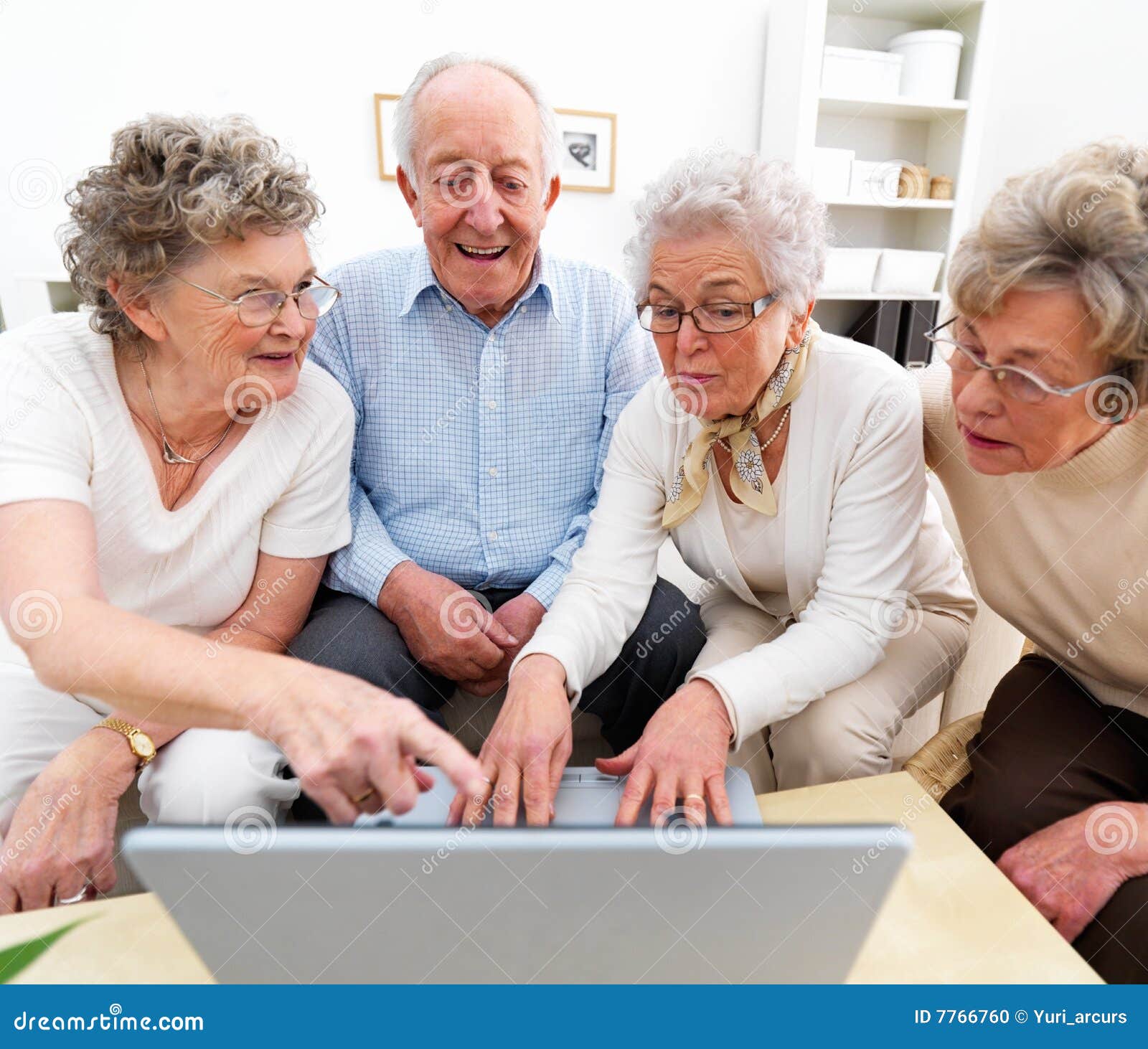 Group of Elderly People Working on Laptop Stock Photo - Image of human ...