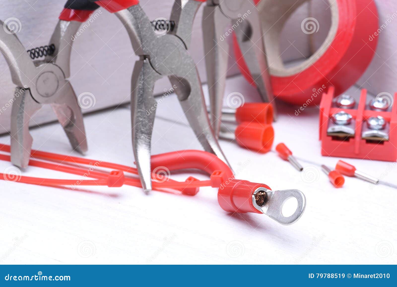 Group of Electrical Tools and Cable Stock Image - Image of device ...