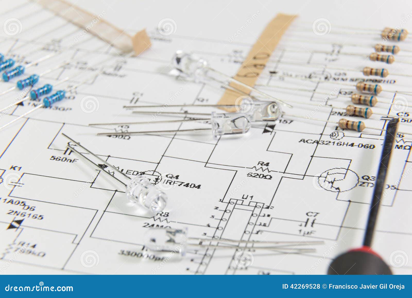 Group of Electronic Components Stock Photo - Image of electrode ...
