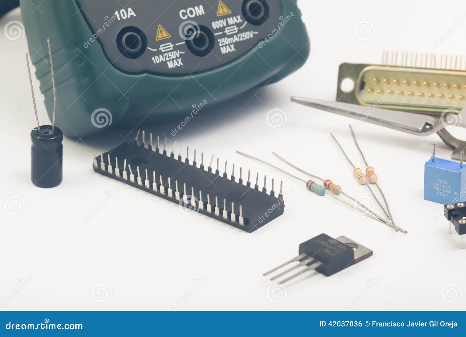Group of Electronic Components Stock Photo - Image of group, capacitor ...