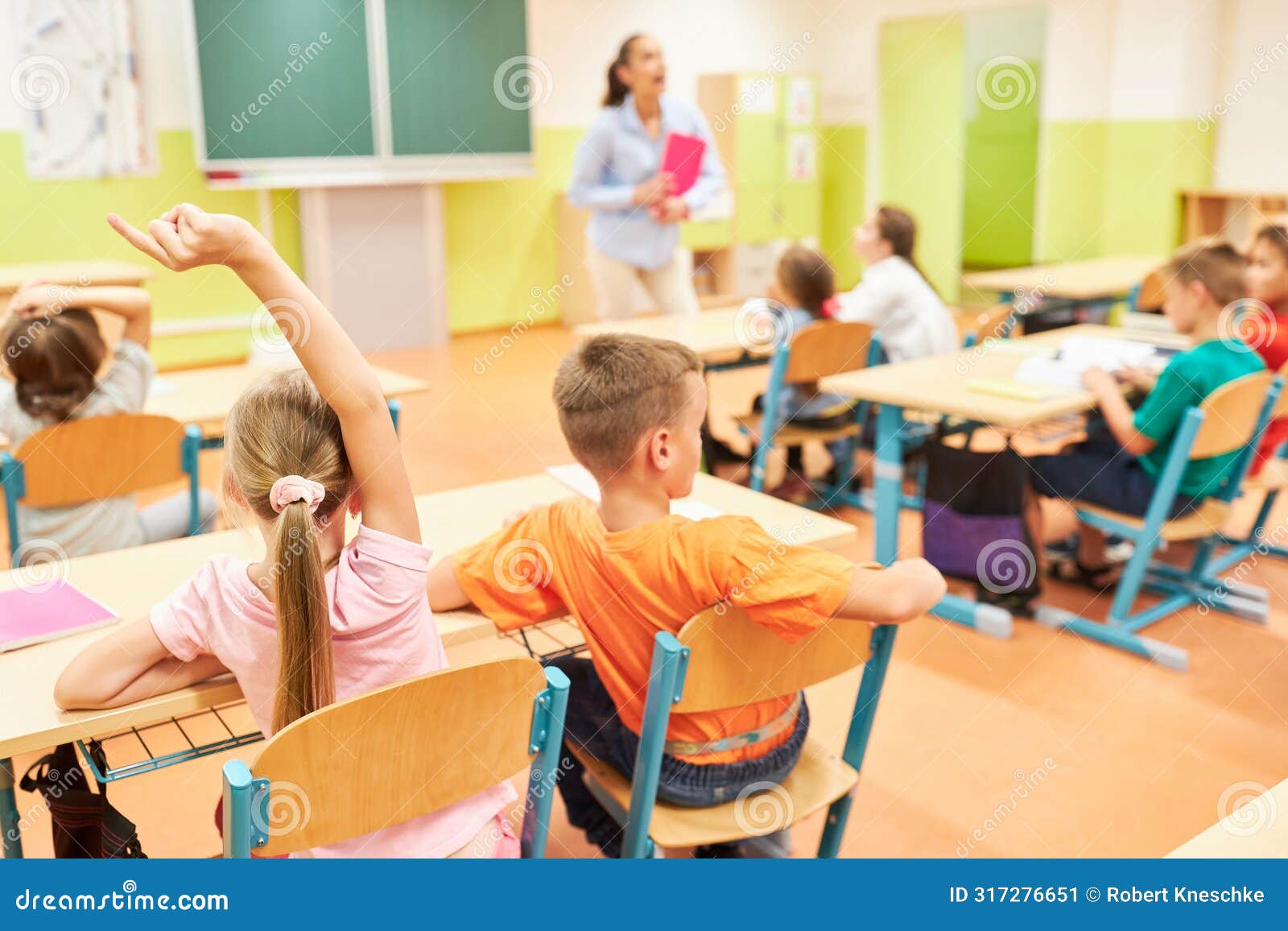 Group of Elementary School Children in Classroom Stock Image - Image of ...