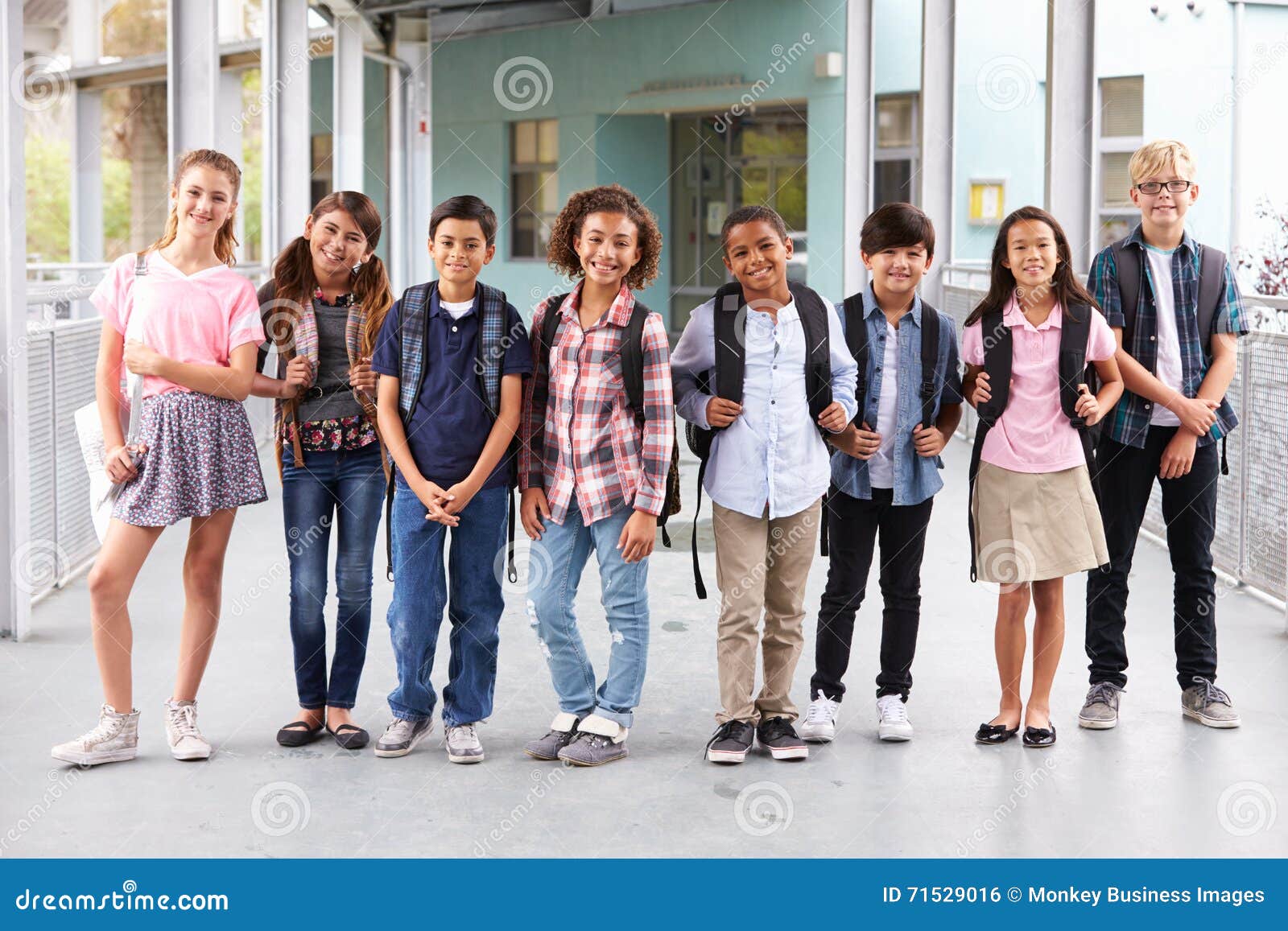 Group of Elementary School Kids Hanging Out at School Stock Photo ...