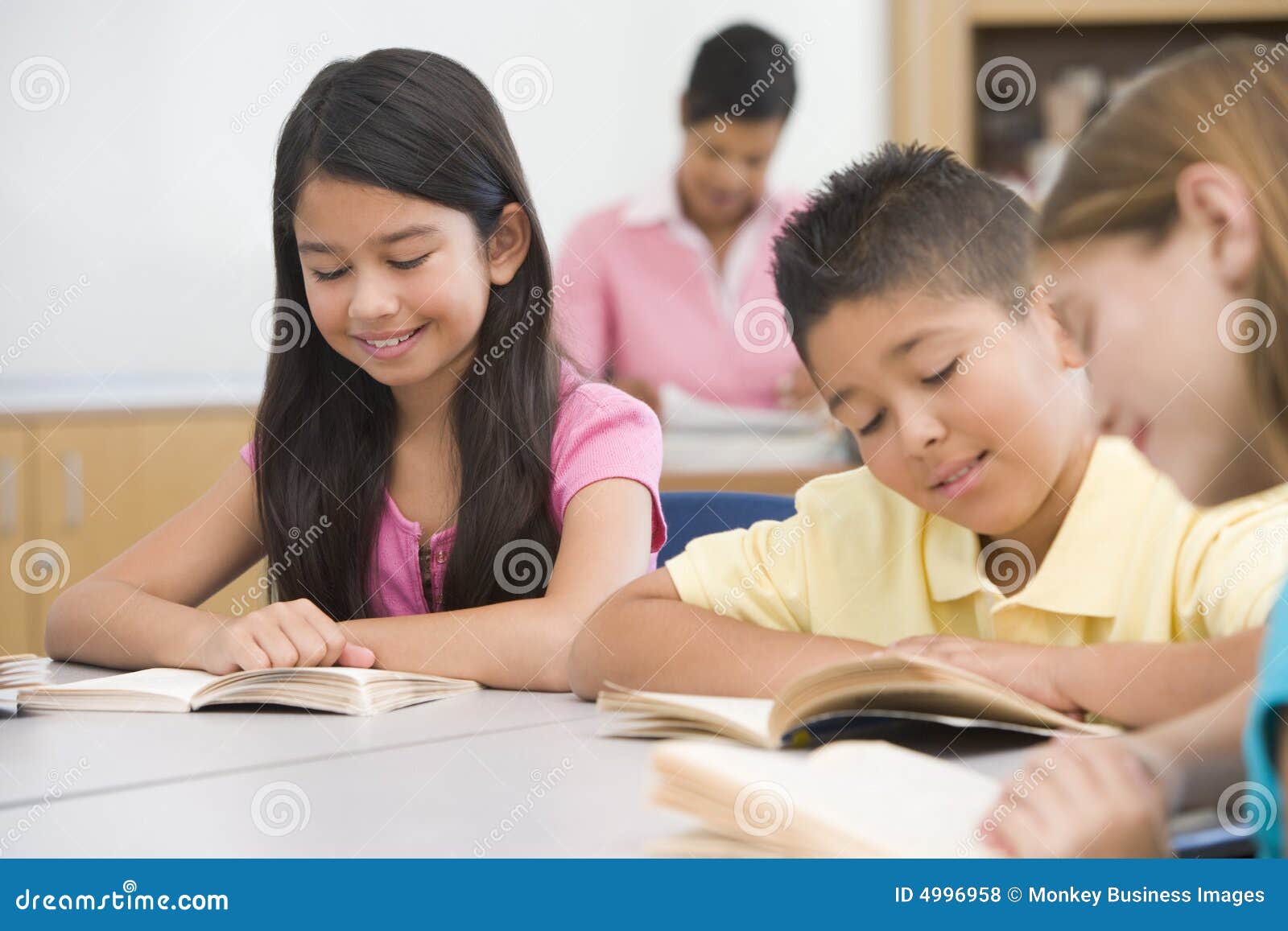 Group of Elementary School Pupils in Class Stock Photo - Image of ...