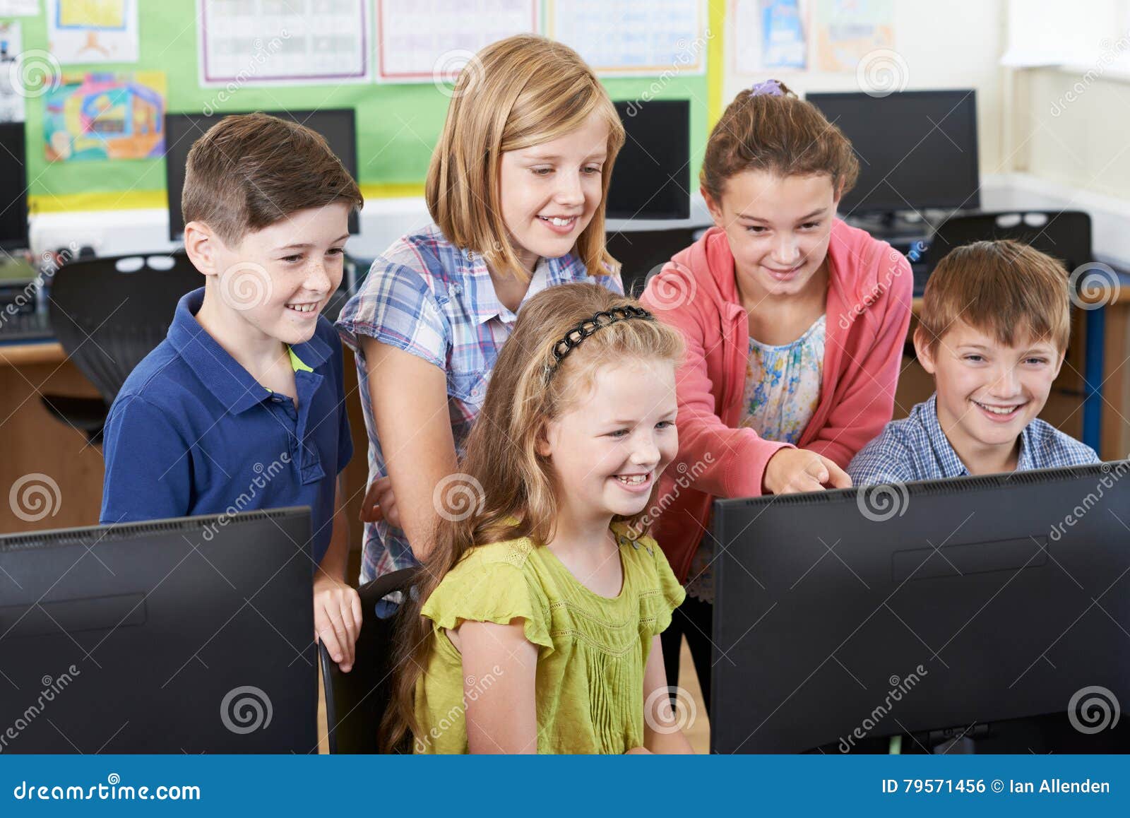 Group of Elementary School Pupils in Computer Class Stock Photo - Image ... Group of Elementary School Pupils in Computer Class Stock Photo - Image ...