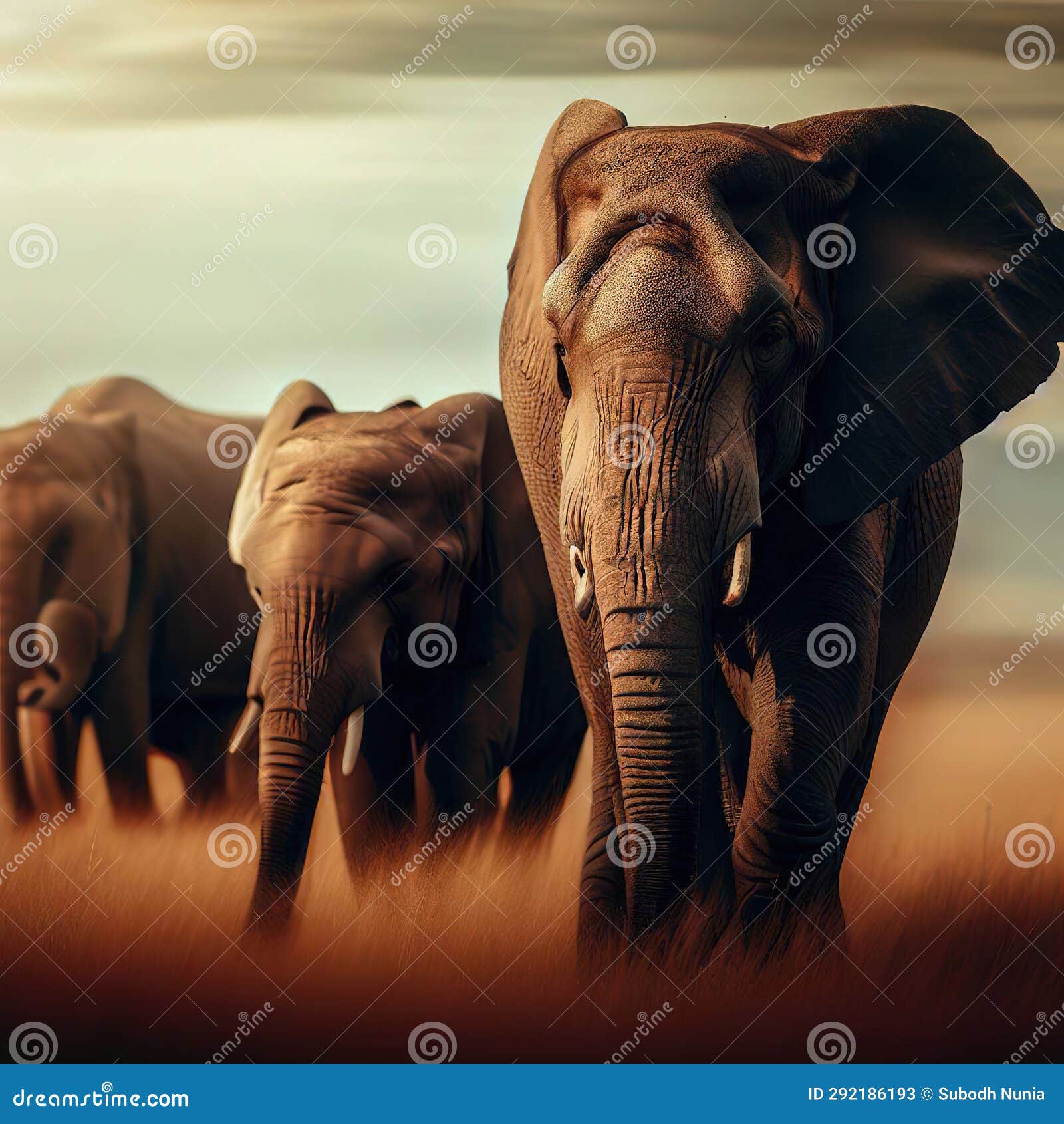 A Group of Elephants Congregates, Forming a Breathtaking Sight Stock ...