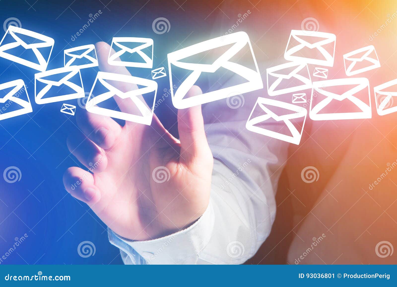 Group of Email Icon Displayed on a Futuristic Interface - Communication ...