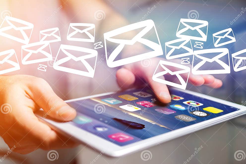 Group of Email Icon Displayed on a Futuristic Interface - Communication ...