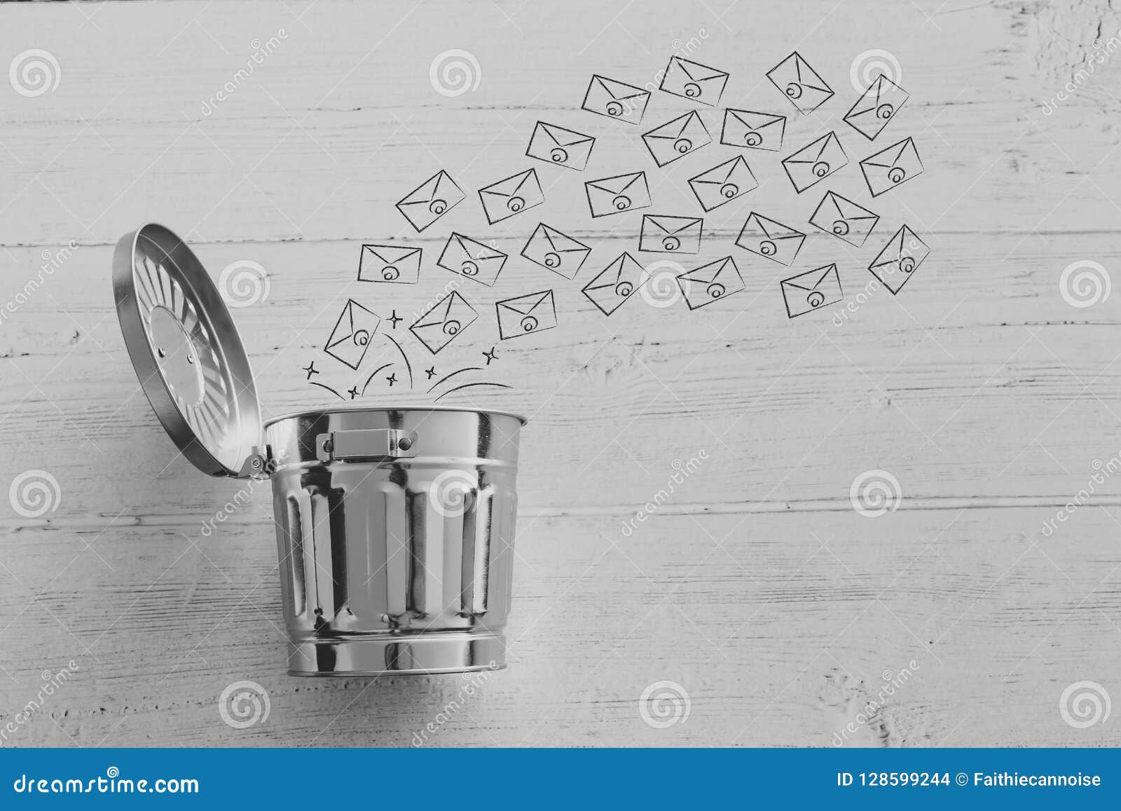Group of Emails Going into the Bin Stock Photo - Image of garbage ...
