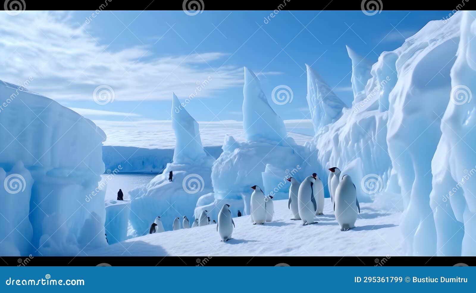 Group of Emperor Penguins in the Ice Cold Habitat Stock Image - Image ...
